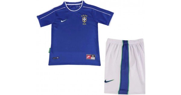 Kit infantil II Seleção do Brasil 1998 Away retro